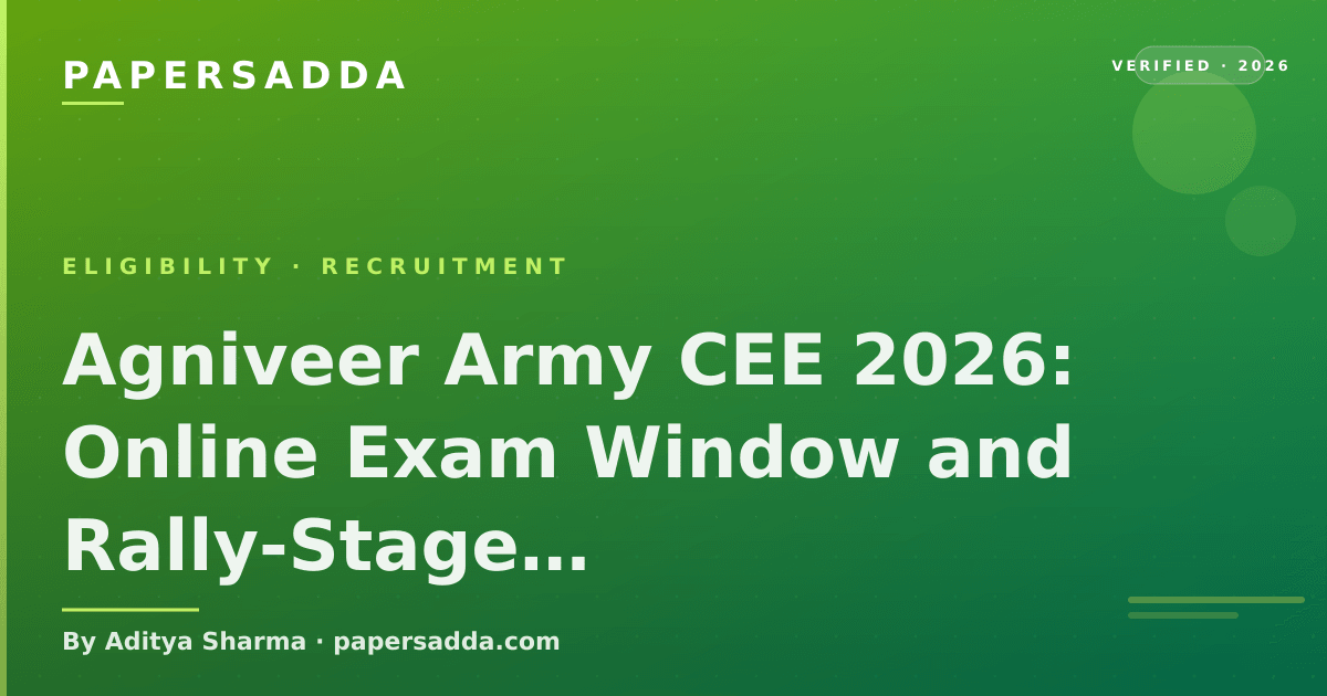 Agniveer Army CEE 2026: Online Exam Window and | PA