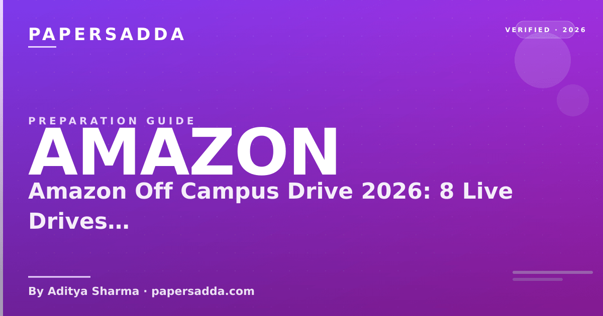 Amazon Off Campus Drive 2026: 8 Live Drives [Apply | PA