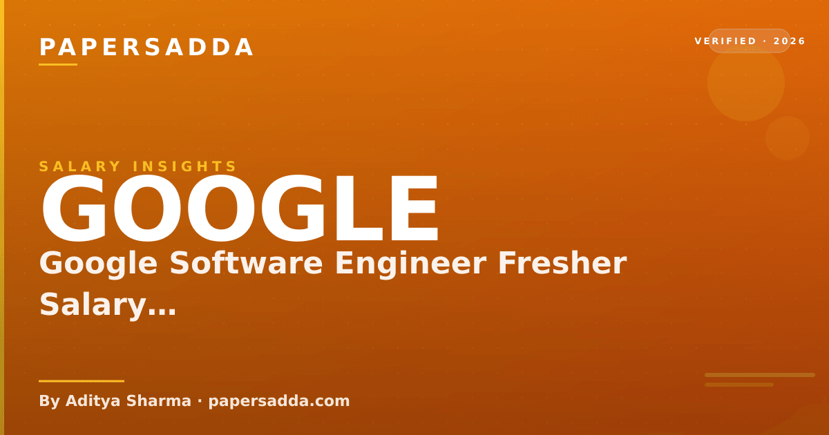 Google Software Engineer Fresher Salary India 2026 | PA