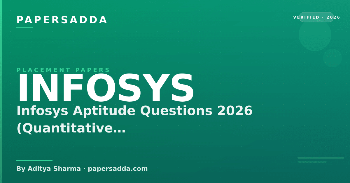 Infosys Aptitude Questions 2026 (Quantitative and | PA