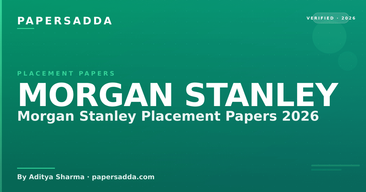 Morgan Stanley Placement Papers 2026 | PA