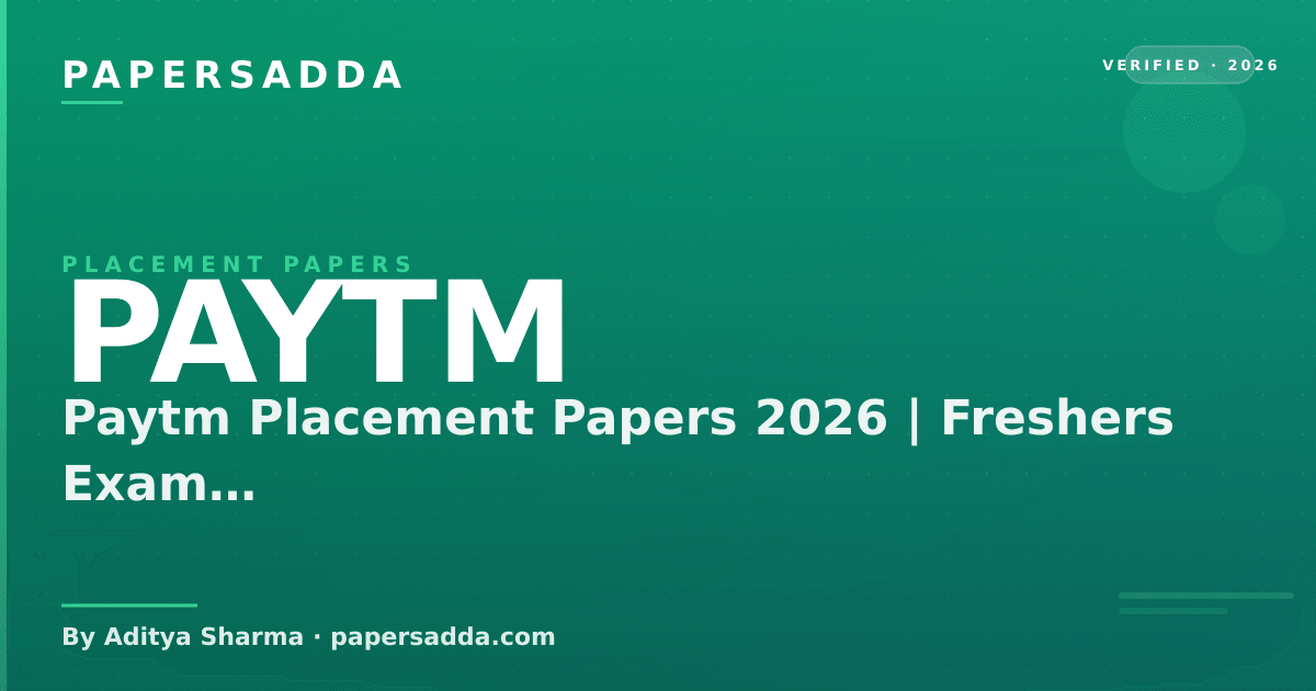 Paytm Placement Papers 2026 | Freshers Exam Pattern, | PA