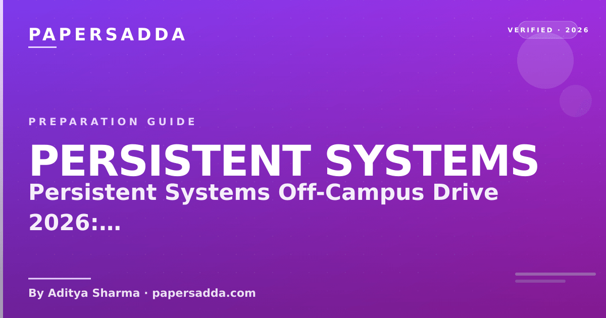 Persistent Systems Off-Campus Drive 2026: How to Apply | PA