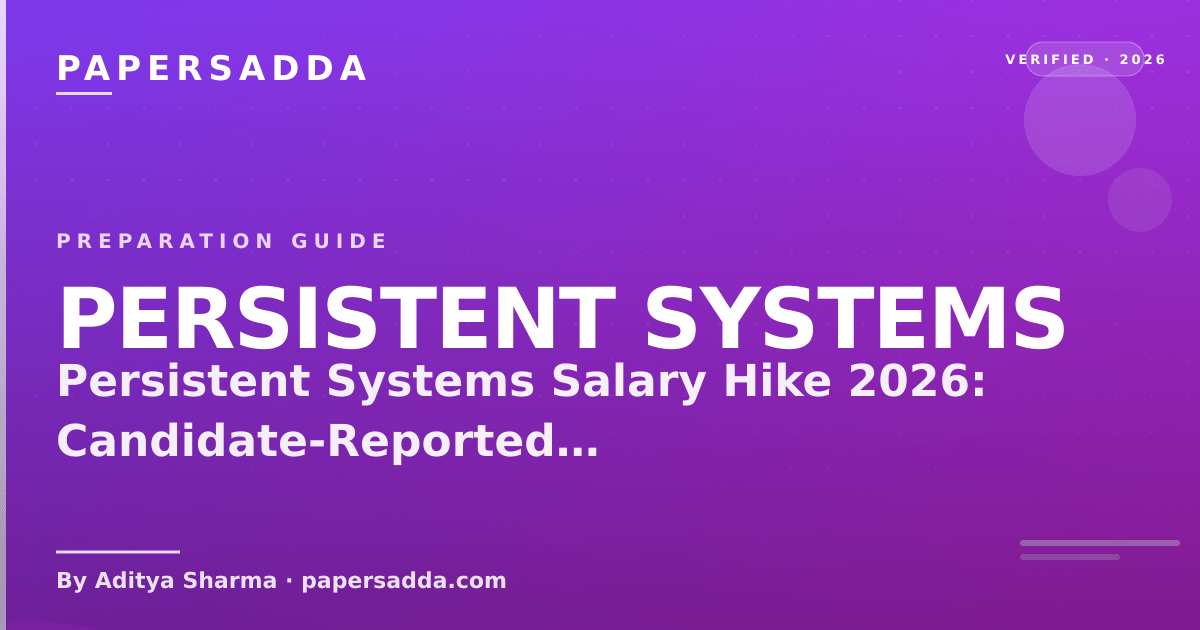 Persistent Systems Salary Hike 2026: Candidate-Reported | PA