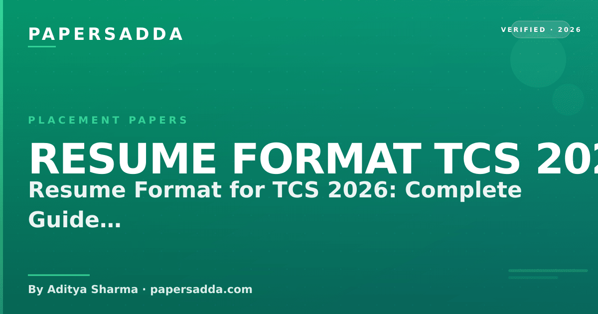 Resume Format for TCS 2026: Complete Guide for Freshers | PA