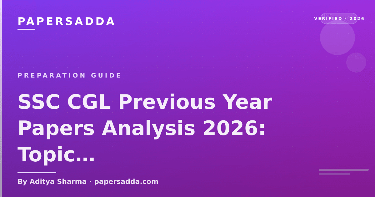 SSC CGL Previous Year Papers Analysis 2026: Topic | PA