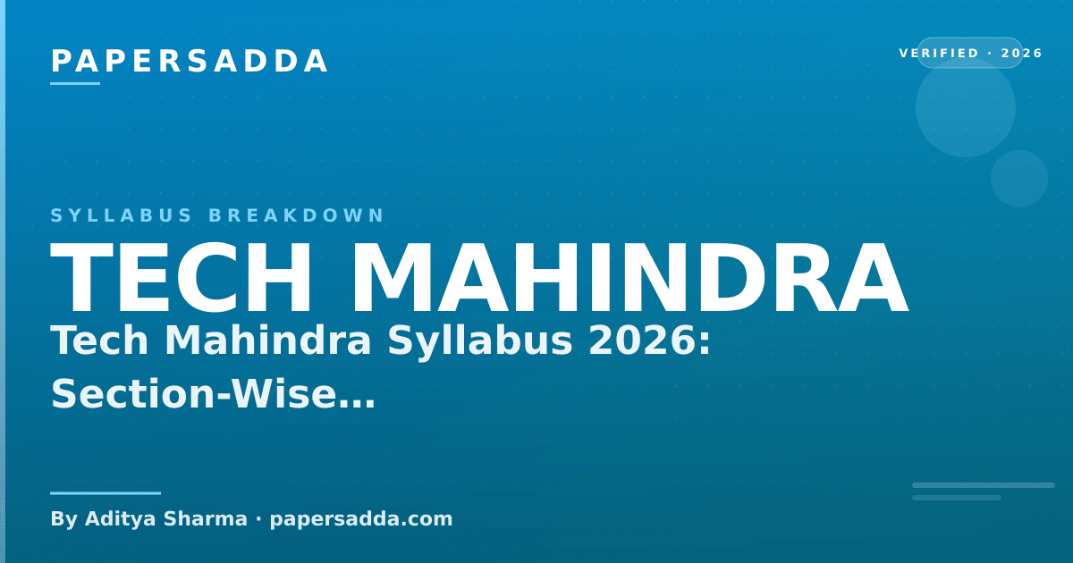 Tech Mahindra Syllabus 2026: Section-Wise Topic | PA
