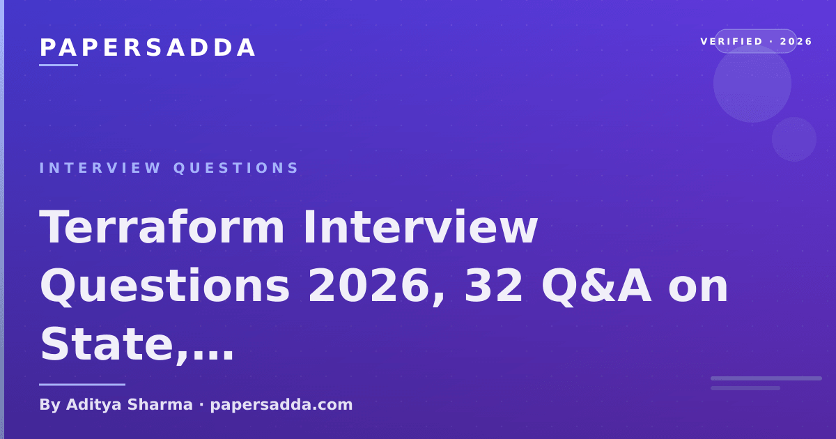Terraform Interview Questions 2026, 32 Q&A on State, | PA